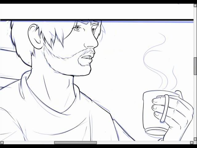 Рисую контур 461й страницы комикса "Дары бродячих льдов"