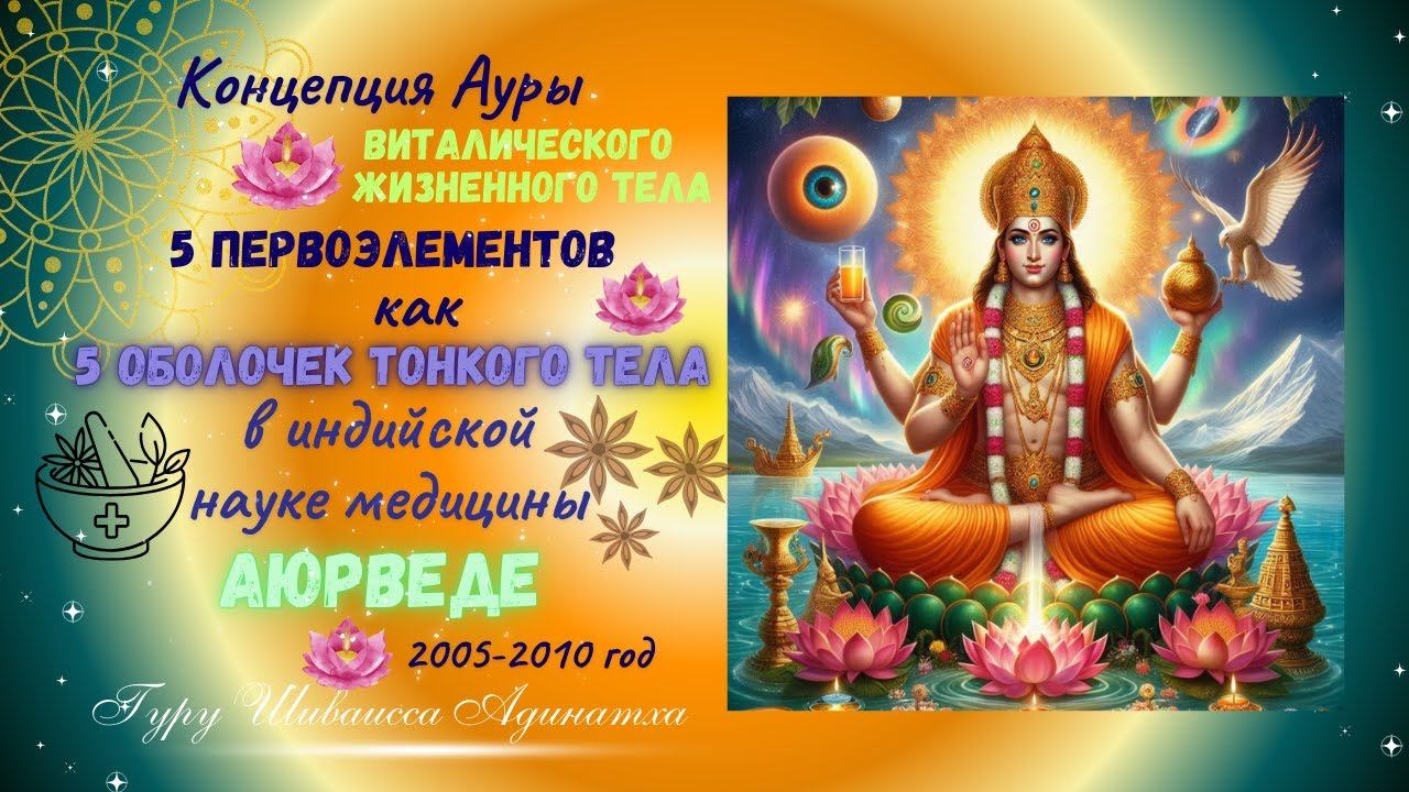 Концепция Ауры, виталического  жизненного тела, 5 первоэлементов как 5 оболочек тонкого тела