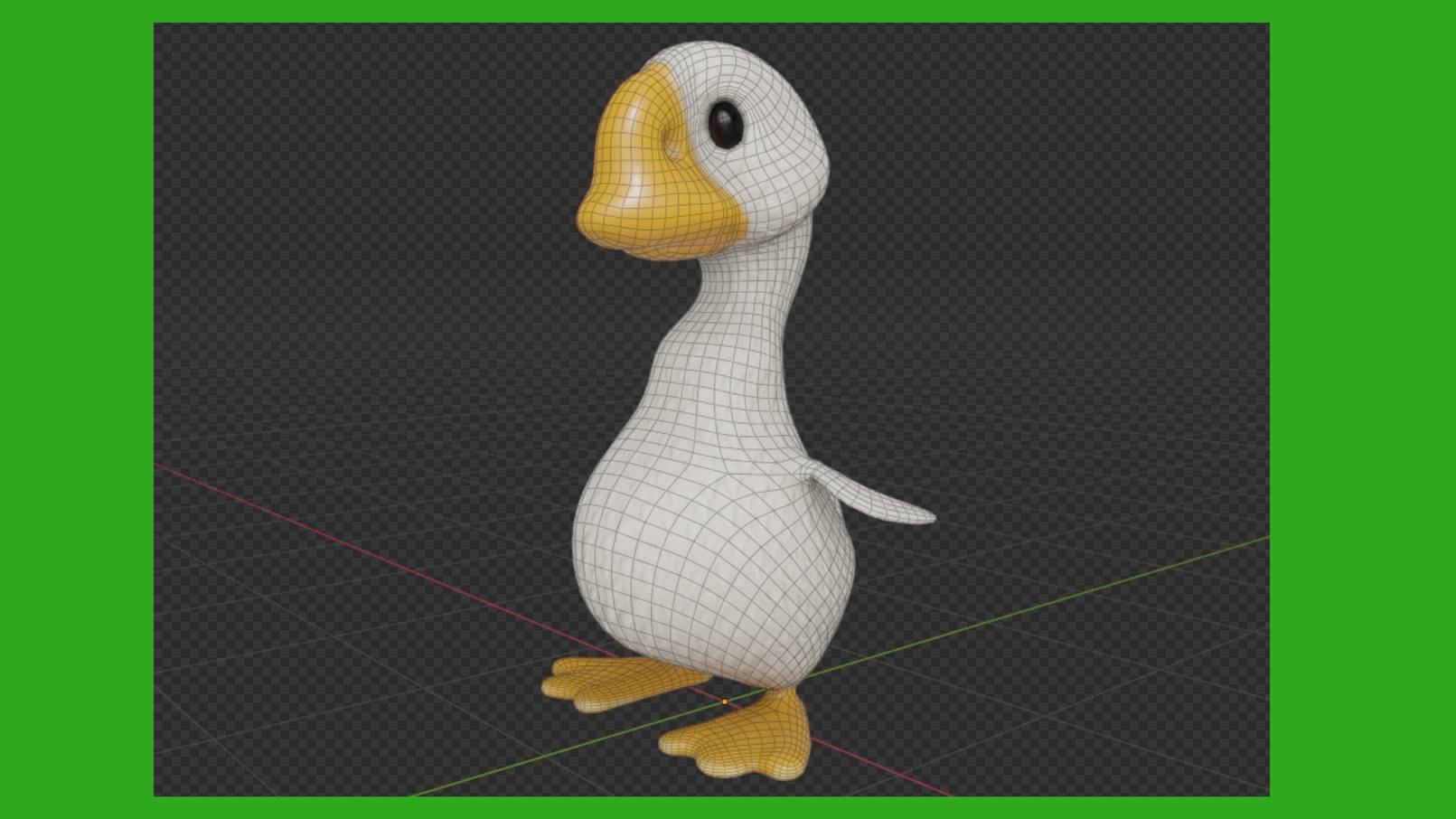 Мультяшный гусь - сделано в Blender