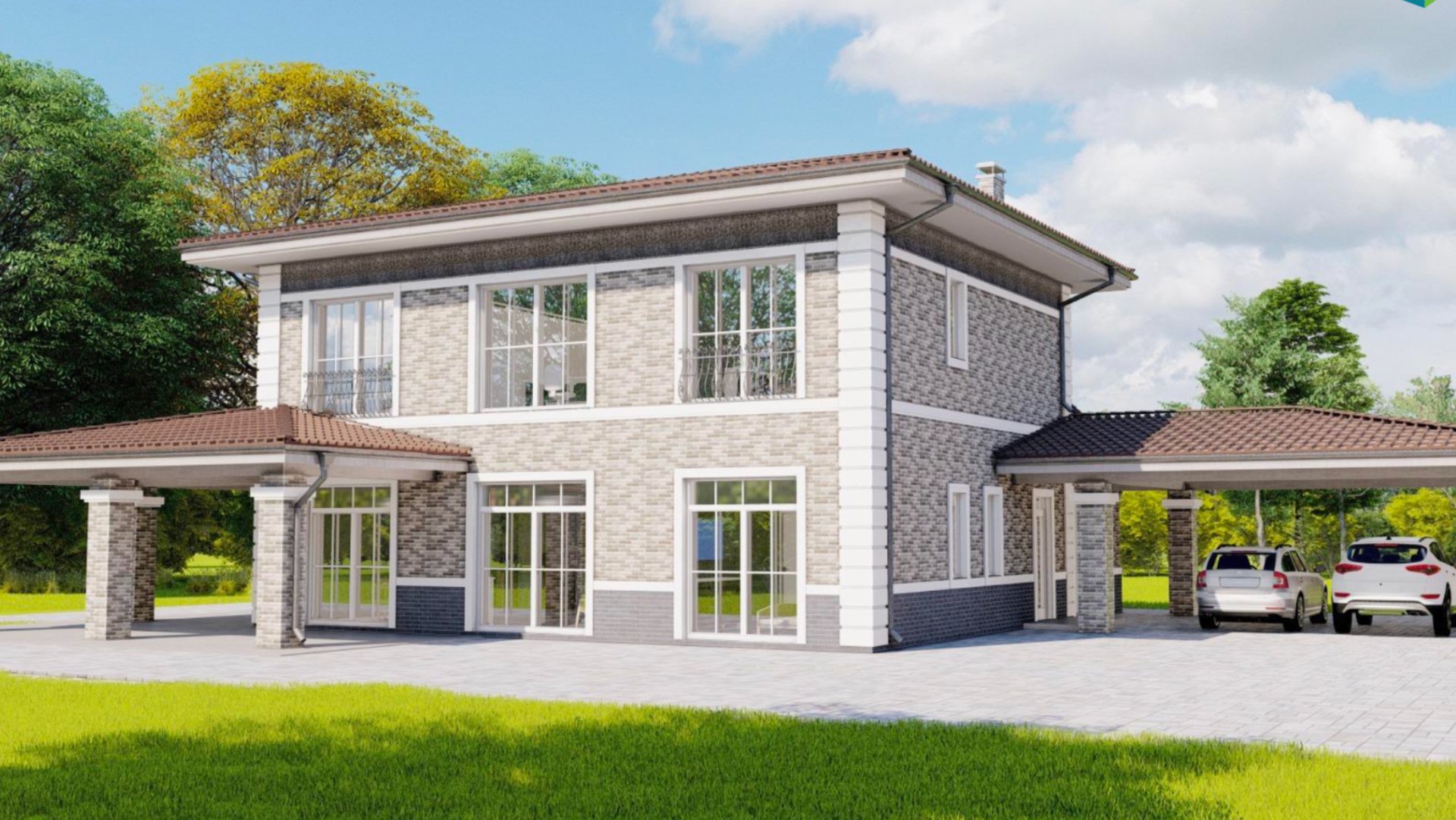 🏡 Проект уютного двухэтажного дома площадью 354м² в д.Ожогино