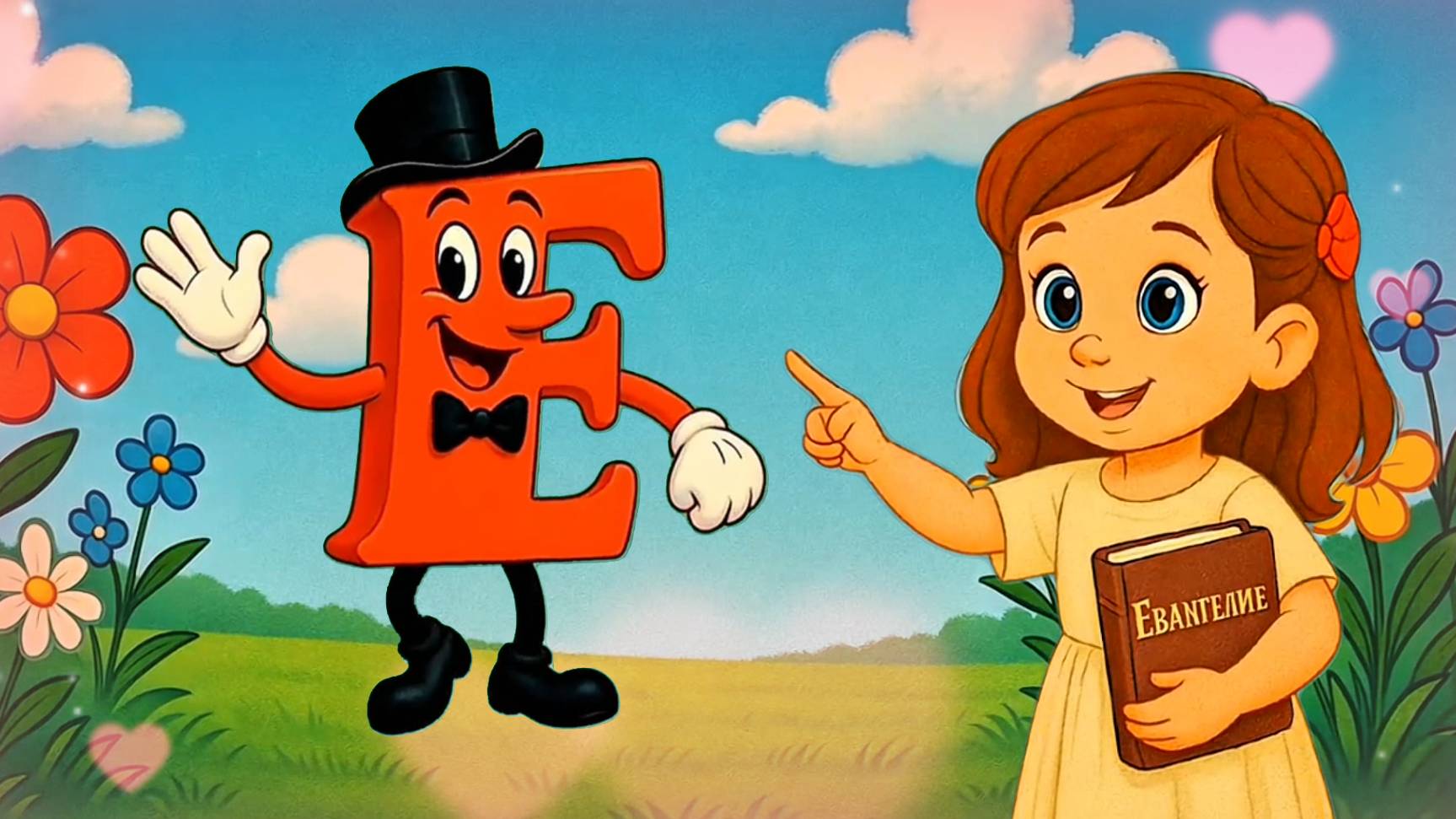 Азбука - алфавит для детей, библейская азбука, буква Е - Евангелие