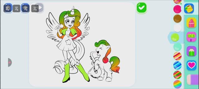 Май литтл пони Принцессы живая раскраска для детей учим цвета развивающий мультфильм