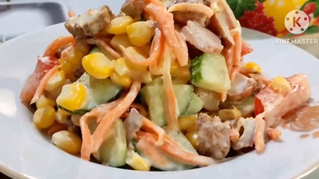 Вкусный и полезный салат на каждый день, Быстрый и простой салат из шашлыка