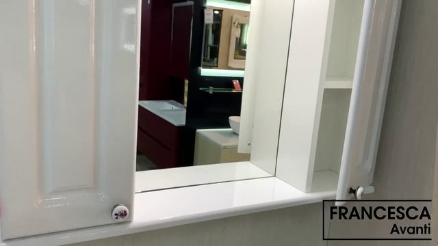 Шкаф-зеркало Francesca Империя 80 белый 2 шкафа