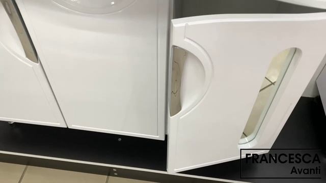 Тумба с раковиной Francesca Инфинити 100 белый (3 двери, ум. Эльбрус 100)