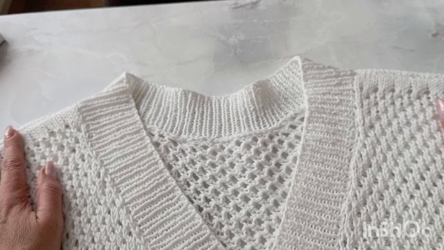 Вяжем кардиган,узор сетка