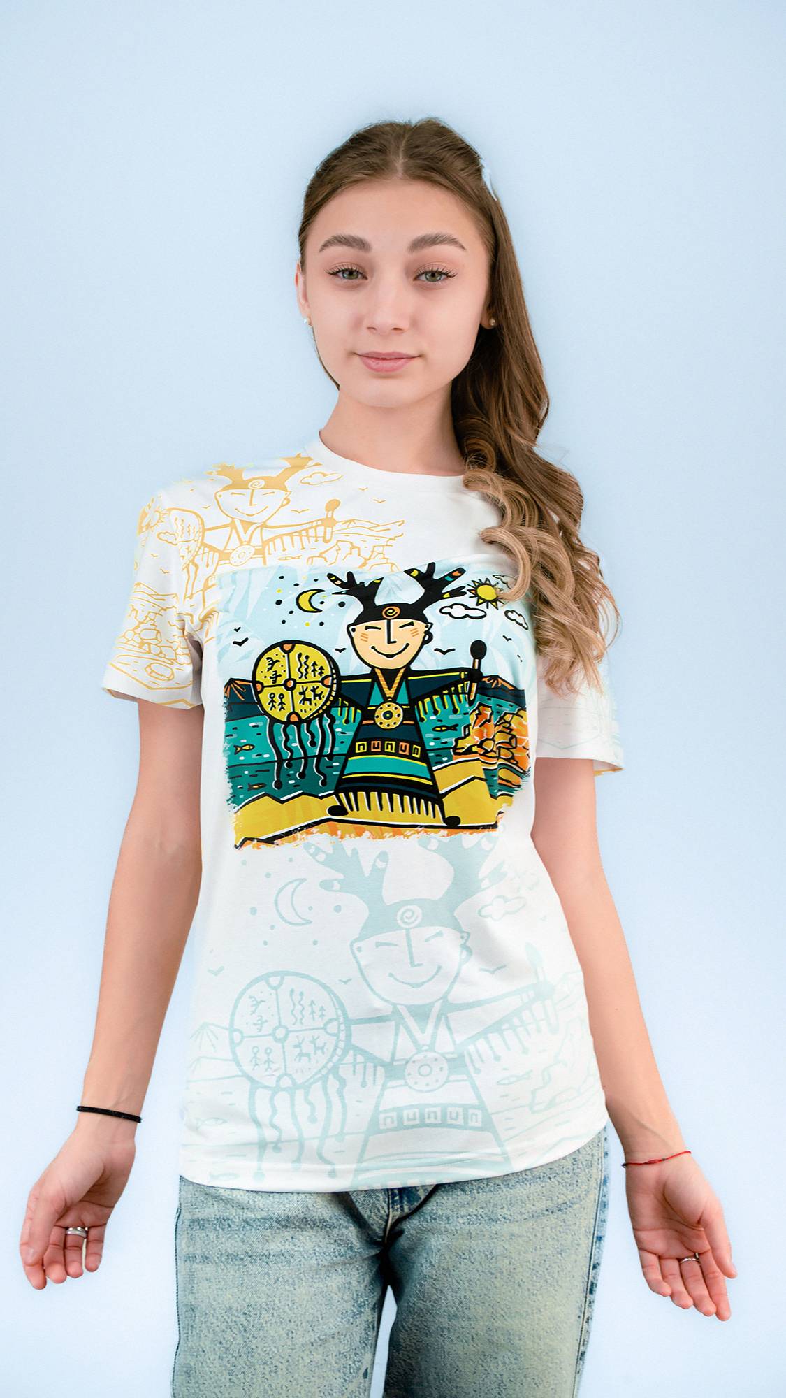 Футболка ШАМАНЧИК ГЛОБАЛ (белая)