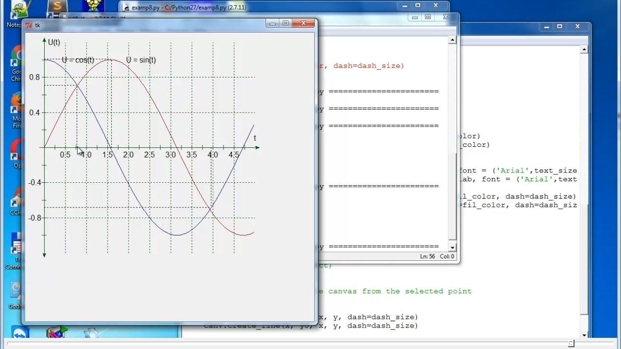 py008 Питон координатная сетка и интерактивность грфики