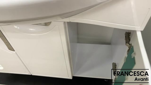 Тумба с раковиной Francesca Инфинити 90 белый (3 двери, ум. Эльбрус 90)