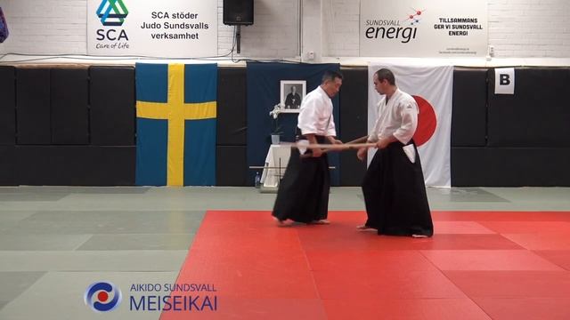 19 Aikido Ken Tai Ken Yokomenuchi Ikkyo, Shishiya Sensei Sundsvall 2017