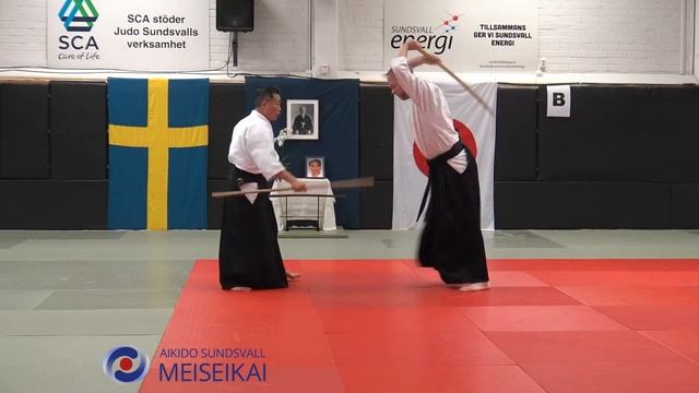 15 Aikido Jo Tai Ken Yokomenuchi Ikkyo, Shishiya Sensei Sundsvall 2017