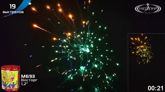 Батарея салютов ВОСТОРГ (19х1,2) МБ93