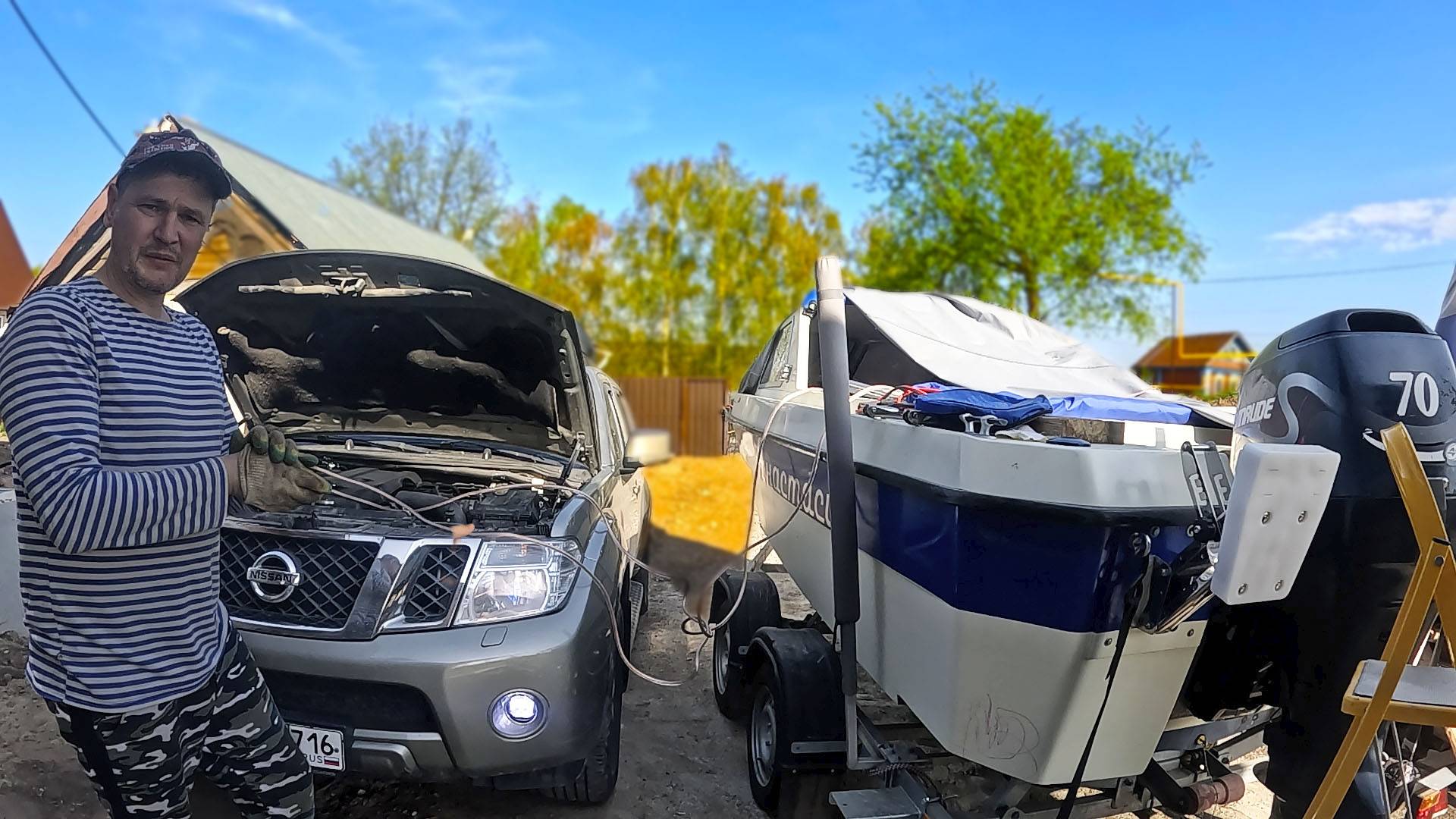 ПОДГОТОВКА КАТЕРА К ВОДЕ. ЧУТЬ НЕ СПАЛИЛ МОЗГИ У МАШИНЫ. ТЕПЕРЬ МЫ С ЭЛЕКТРИЧЕСВОМ НА ПРИРОДЕ