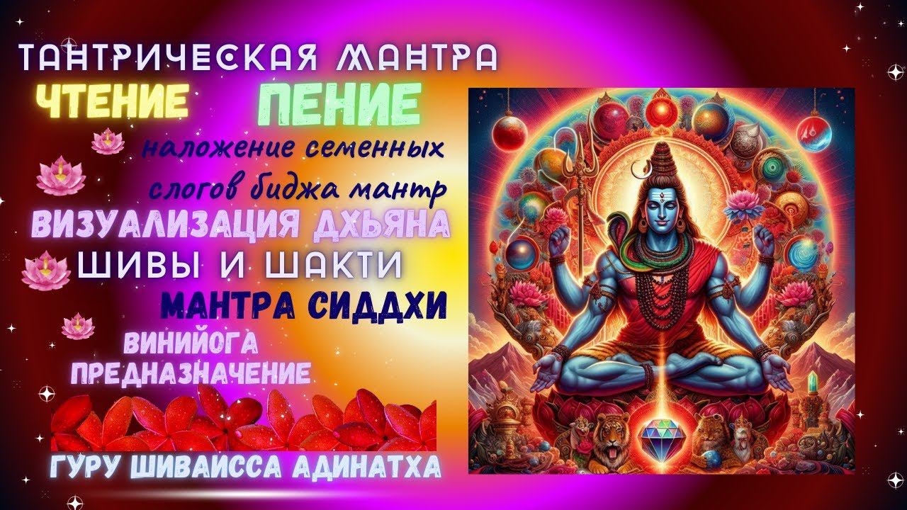 Тантрическая мантра Чтение,пение,наложение семенных слогов биджа мантр, визуализация дхьяна