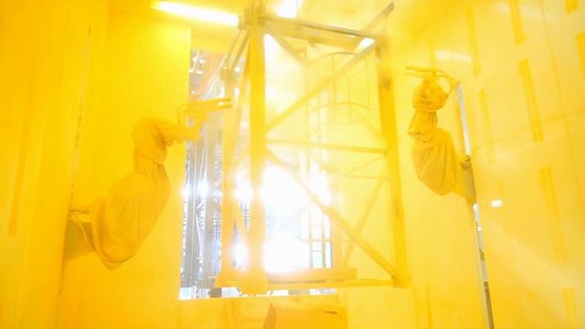 Порошковая покраска мачт вышек роботами