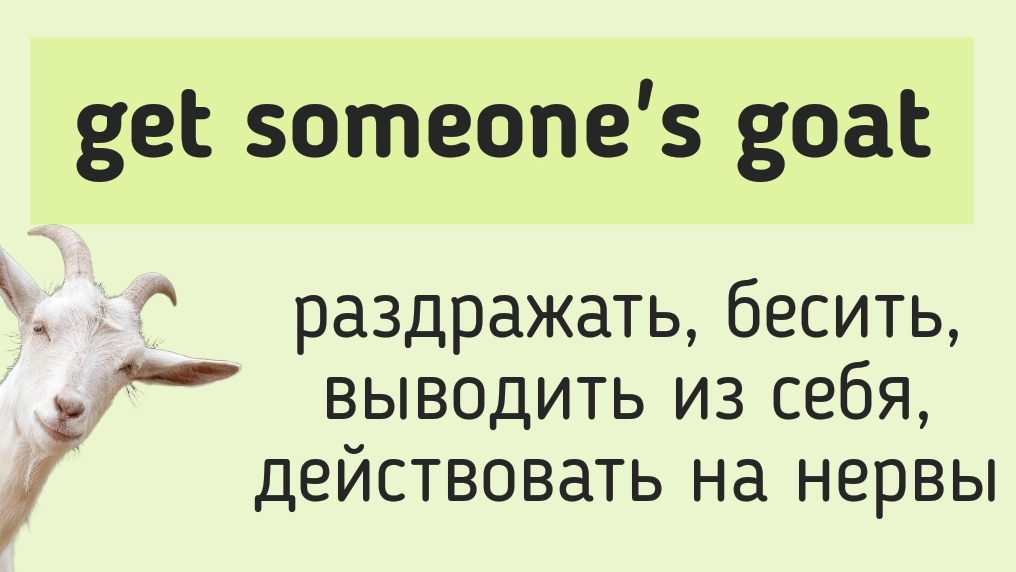 Английские идиомы👉get someone's goat