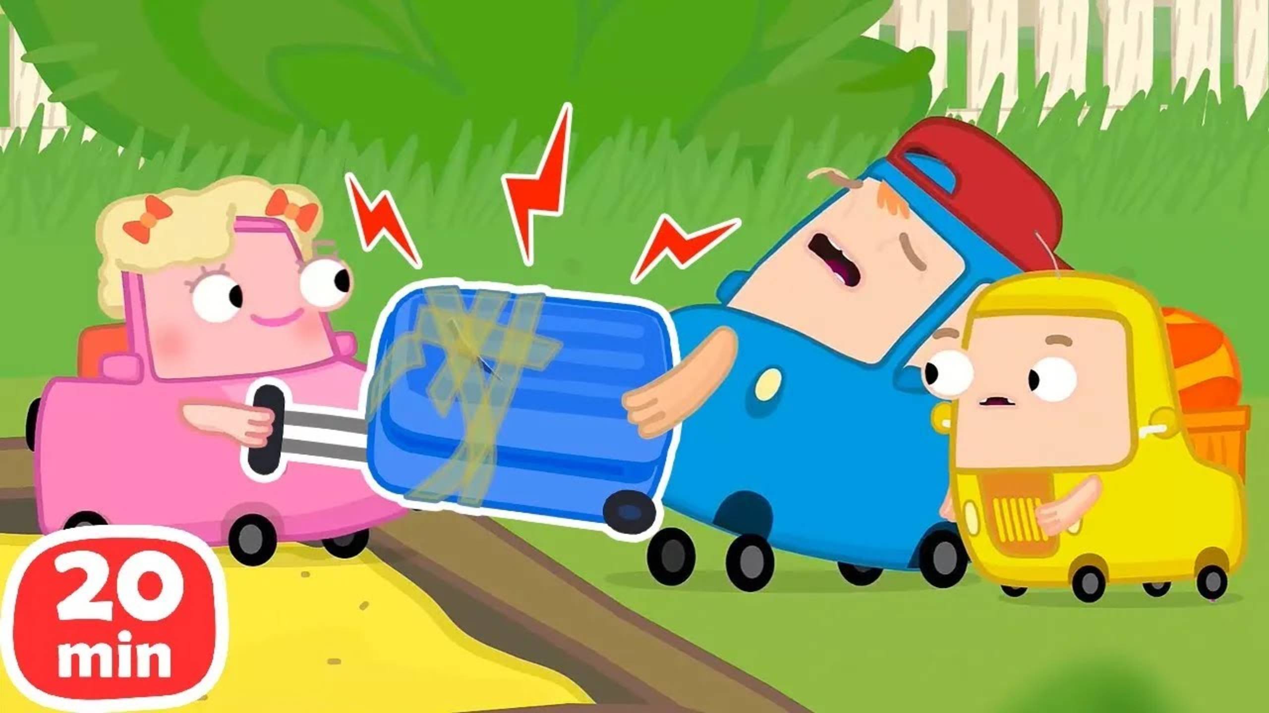 Сломанный чемодан и аквапарк для детей!  Игры в машинки и мультики для детей Автосемейка Вилзи