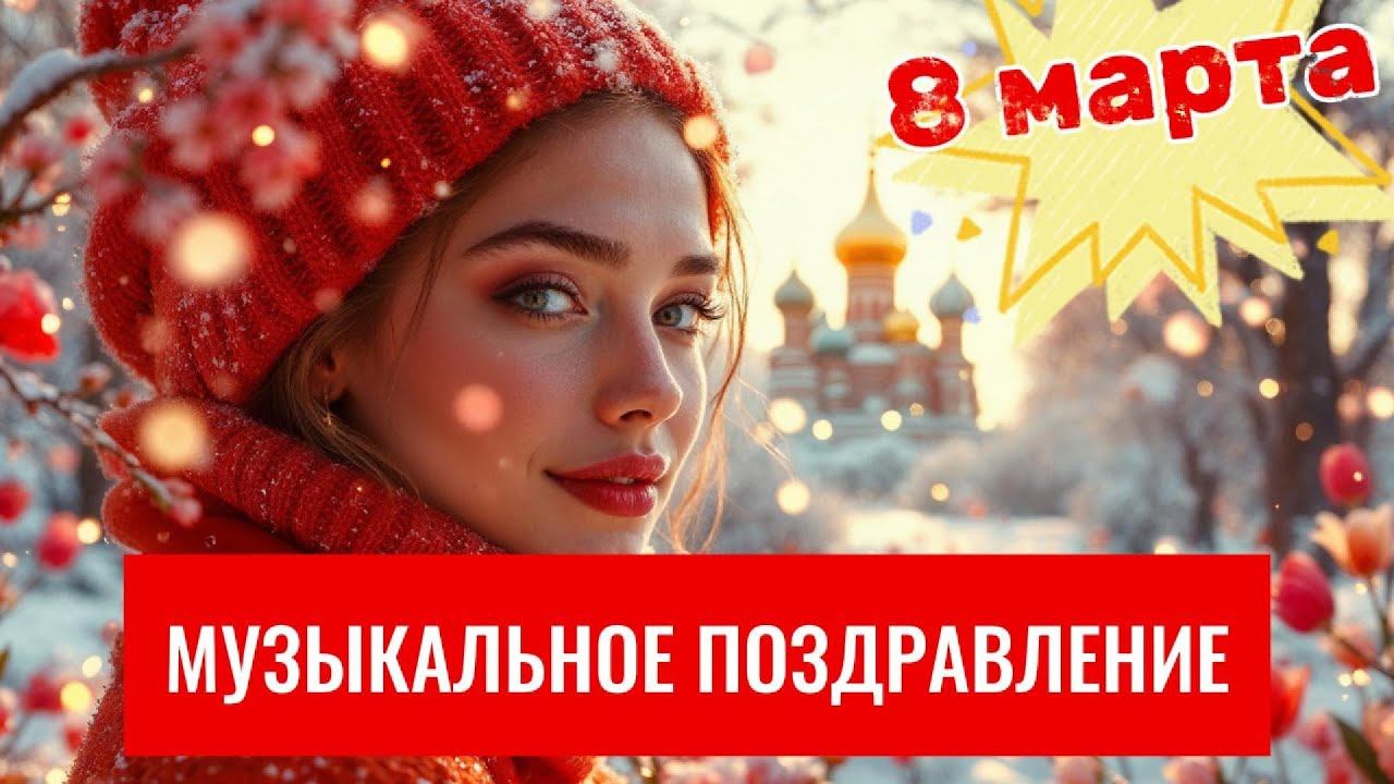 Поздравление С 8 МАРТА 🌷Музыкальная открытка любимой девушке, жене, подруге, женщине-коллеге #юмор