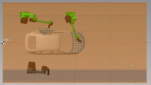 Эмуляция покраски кузова автомобиля покрасочными роботами