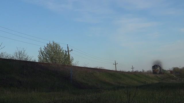 2ТЭ10Л-792А 2077А & ЧМЭ3-2144 [CFM] Грузовой поезд   Freight train