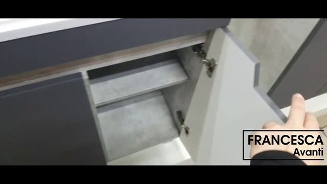 Тумба с раковиной Венеция Неаполь 100 напольная, графит софт