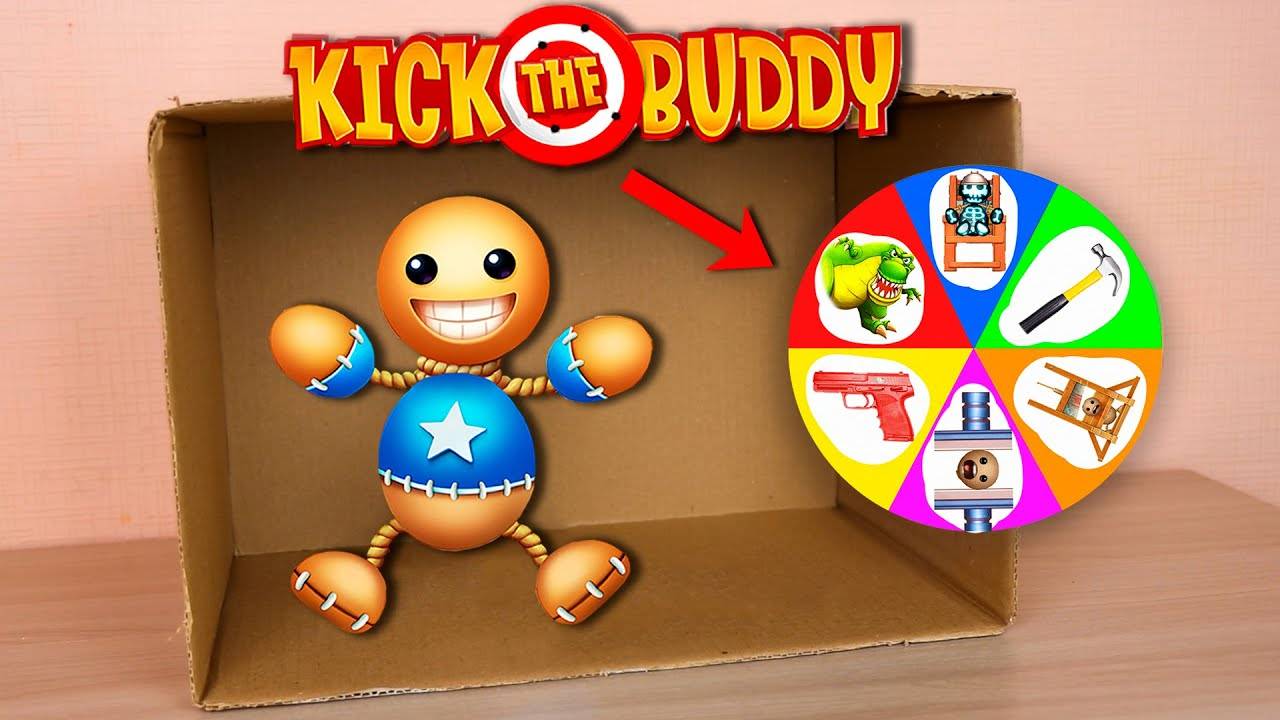 Как Сделать Kick the Buddy игру в Реальной Жизни из Картона - Пни Бадди Игра