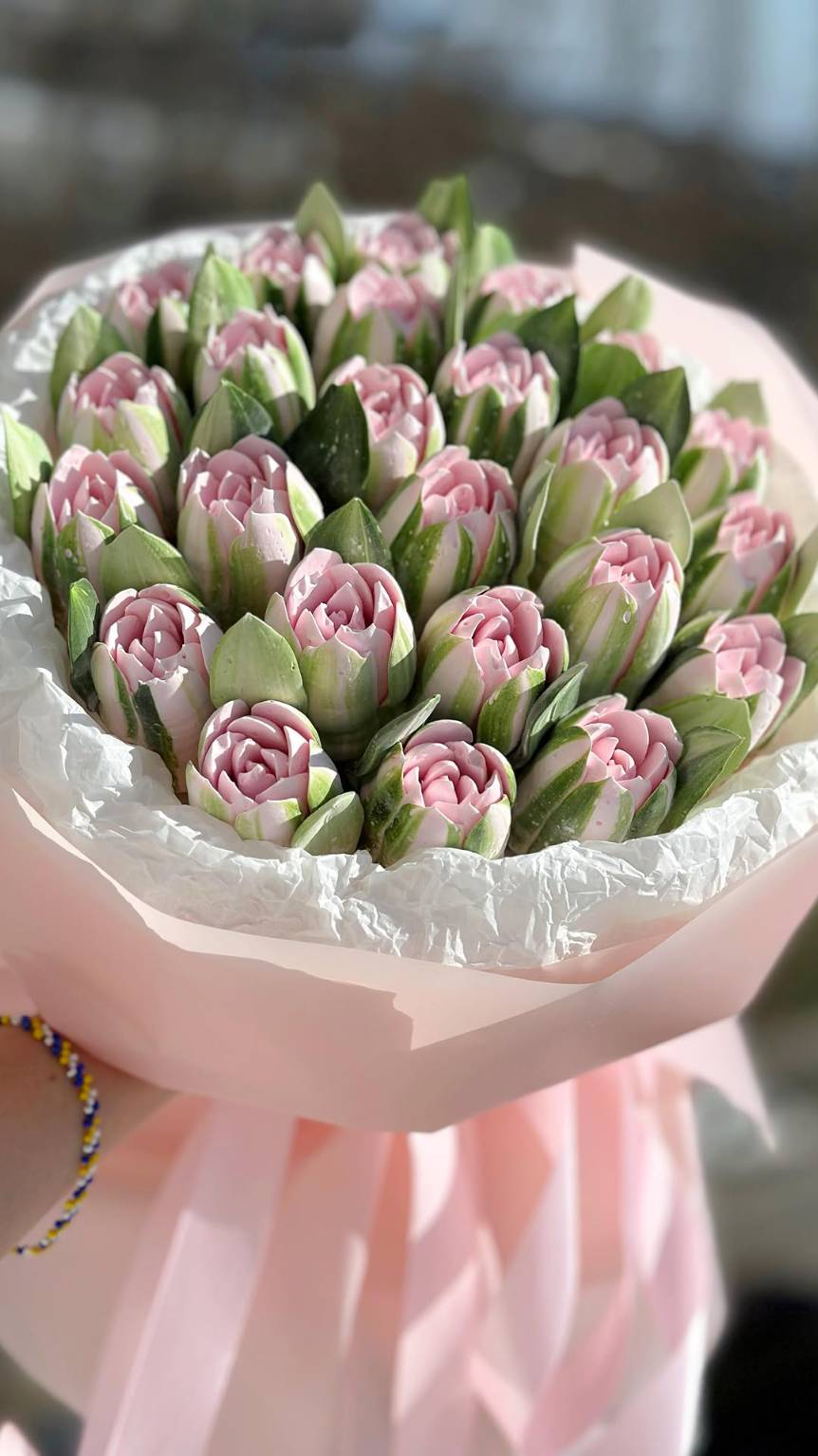 Зефирные букеты. Сладкоежкам на радость: восхитительный зефирный букет на выпускной