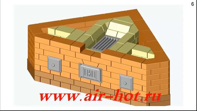 Отопительная угловая толстостенная печь ОУТ-1