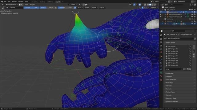 11 12 rigging - rigify weight paint