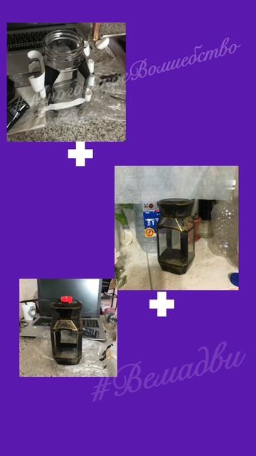 Подсвечник для свечи на батарейке из кофейной банки.