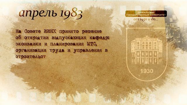 История БГУ (1983 год)