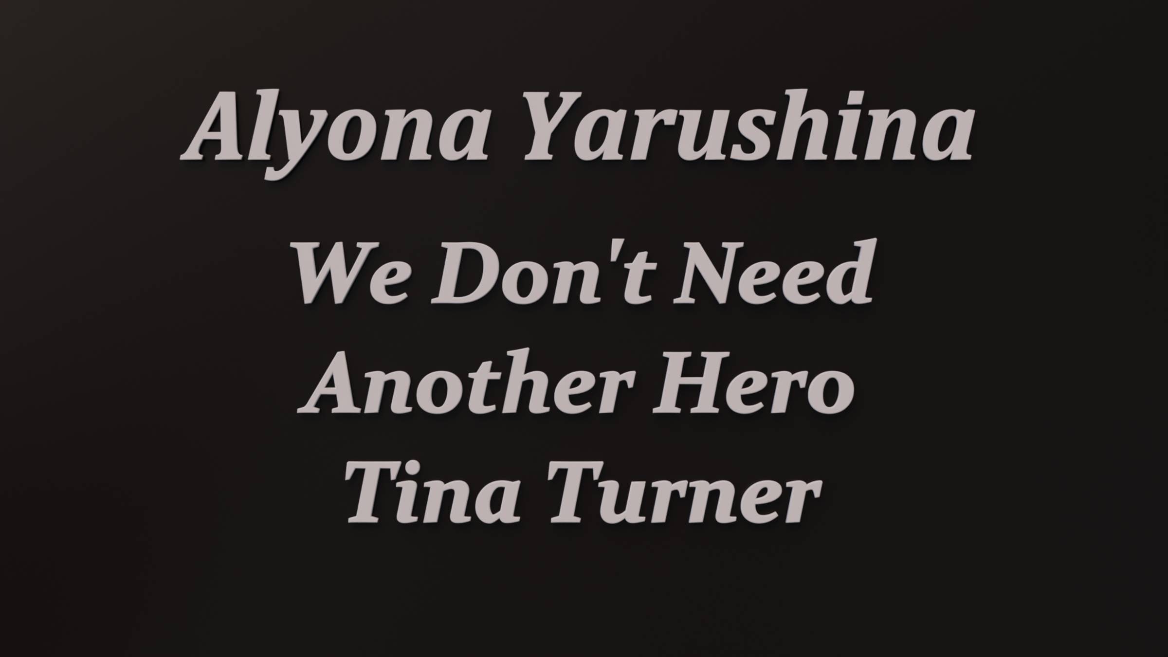We Don't Need Another Hero - Tina Turner