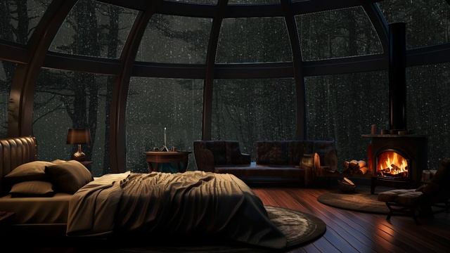 Дождь и огонь 🌧️ Ваш спокойный отдых под звуки дождя и камина