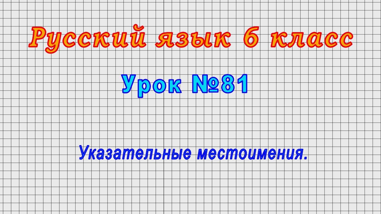 Русский язык 6 класс (Урок№81 - Указательные местоимения.)