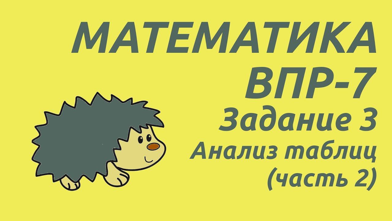 Задание 3 (часть 2) | ВПР-7 2024 Математика | Анализ таблиц