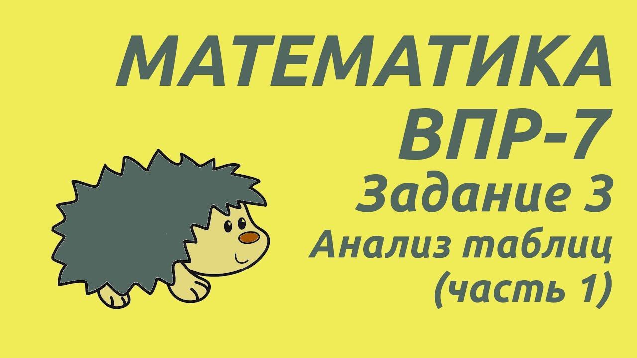 Задание 3 (часть 1) | ВПР-7 2024 Математика | Анализ таблиц