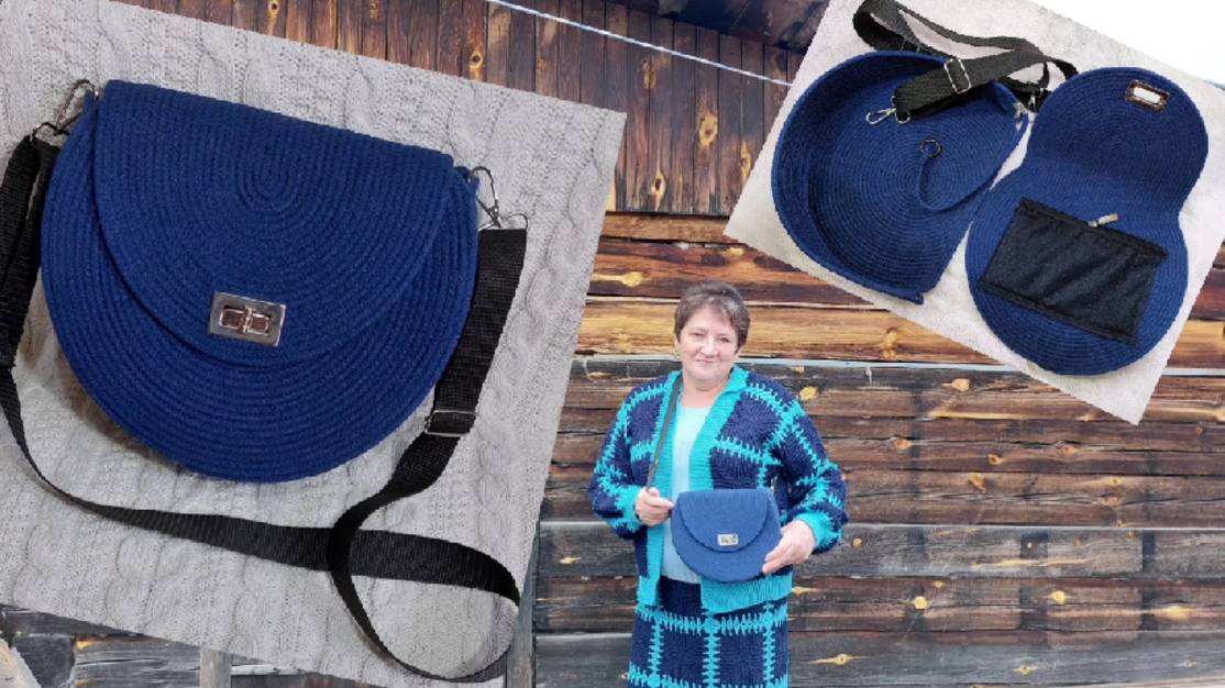 Сумка из хлопкового шнура - шитьё в стиле зигзаг. 26.04.25