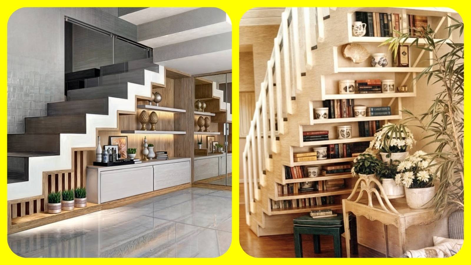 Пространство под лестницей / Полки под лестницей