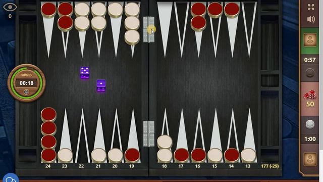 Длинные нарды. Счет 22-13