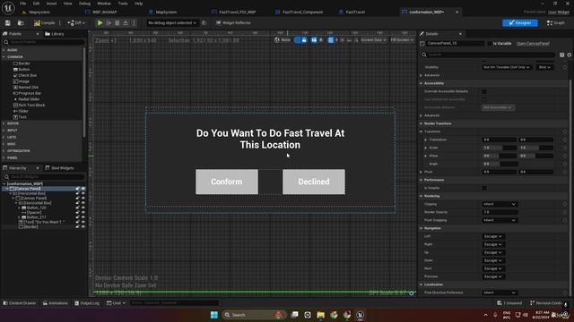 19 - Create Conformation Widget Before Fast Travel2 - Create Conformation Widget Before Fast Travel