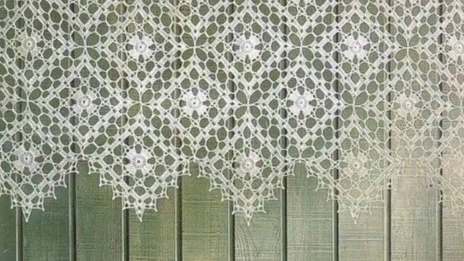 ВЯЗАНИЕ ПОЛОВИНЫ МОТИВА АЖУРНОЙ ЗАНАВЕСКИ КРЮЧКОМ