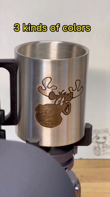 Трёхцветная гравировка на кружке с LaserPecker LP4  #design #colors #laserengraving