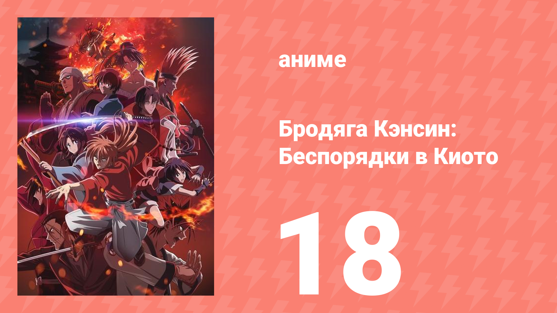 Бродяга Кэнсин: Беспорядки в Киото 18 серия (аниме-сериал, 2024)