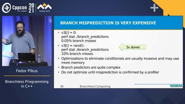 Performance. Branchless Programming in C++ - Fedor Pikus - CppCon 2021