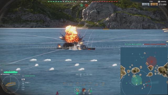 Мир кораблей! Мой первый бой. Разбираюсь с геймплеем.