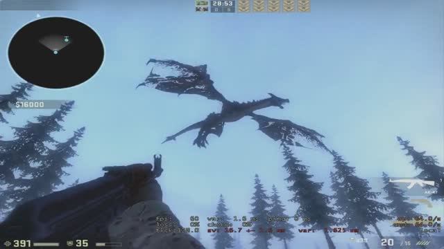 Ведьмак в CS - Валим Дракона из КАЛАША