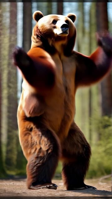Танцующий медведь на двух лапах! 🐻 #Shorts #ЗабавныеЖивотные