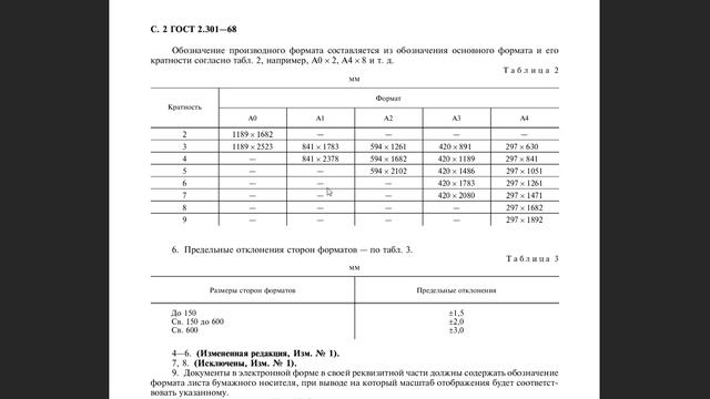 ЕСКД: ГОСТ2-301 - Форматы