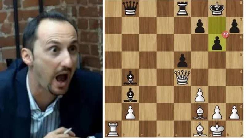 Ужасный зевок в партии Я.Непомнящий - В.Топалов  Grand Chess Tour 2022