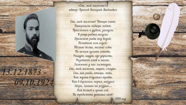 «Вы, снежинки, вейте…» «Спи, мой мальчик!» «Кучи свезённого снега», автор: Брюсов Валерий Яковлевич.